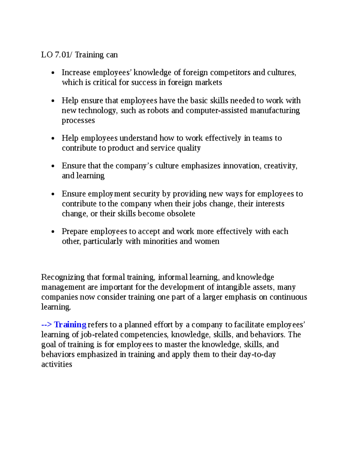 LO 7 HRM - Learning Objective for Human Resources Management - LO 7 ...