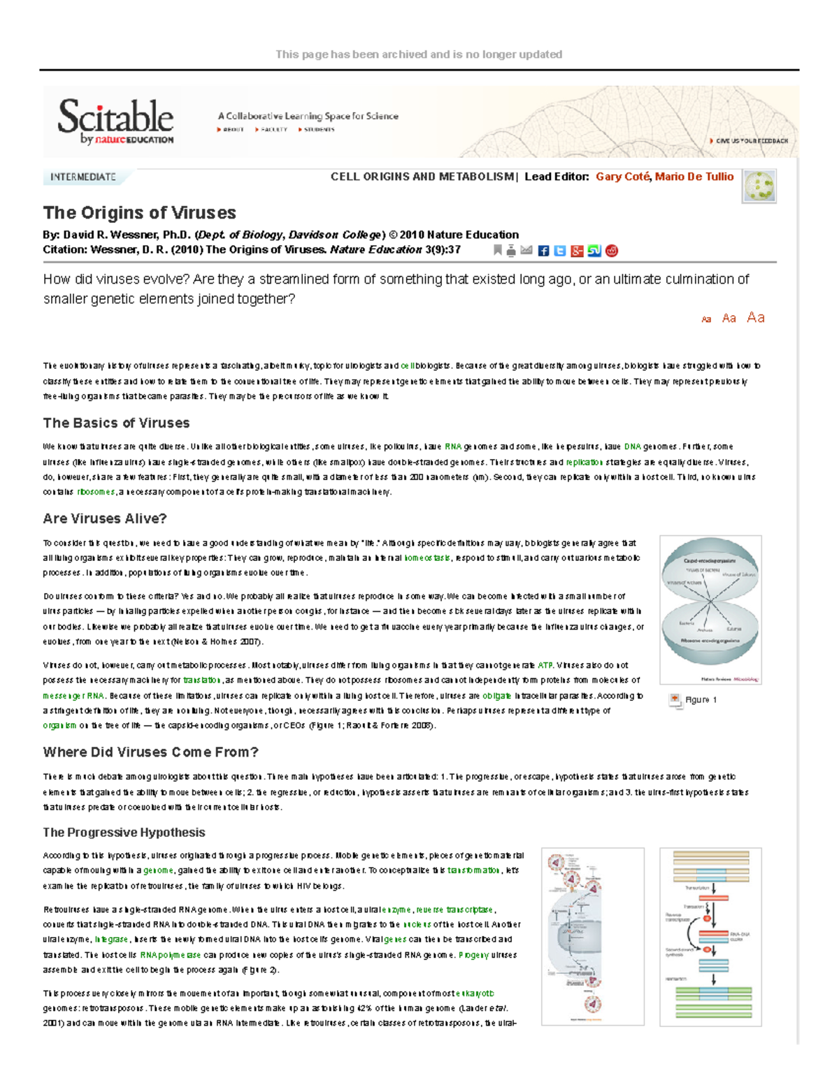 Viruses: Evolutionary Origins and Theories (BIOL 101 Lecture Notes ...
