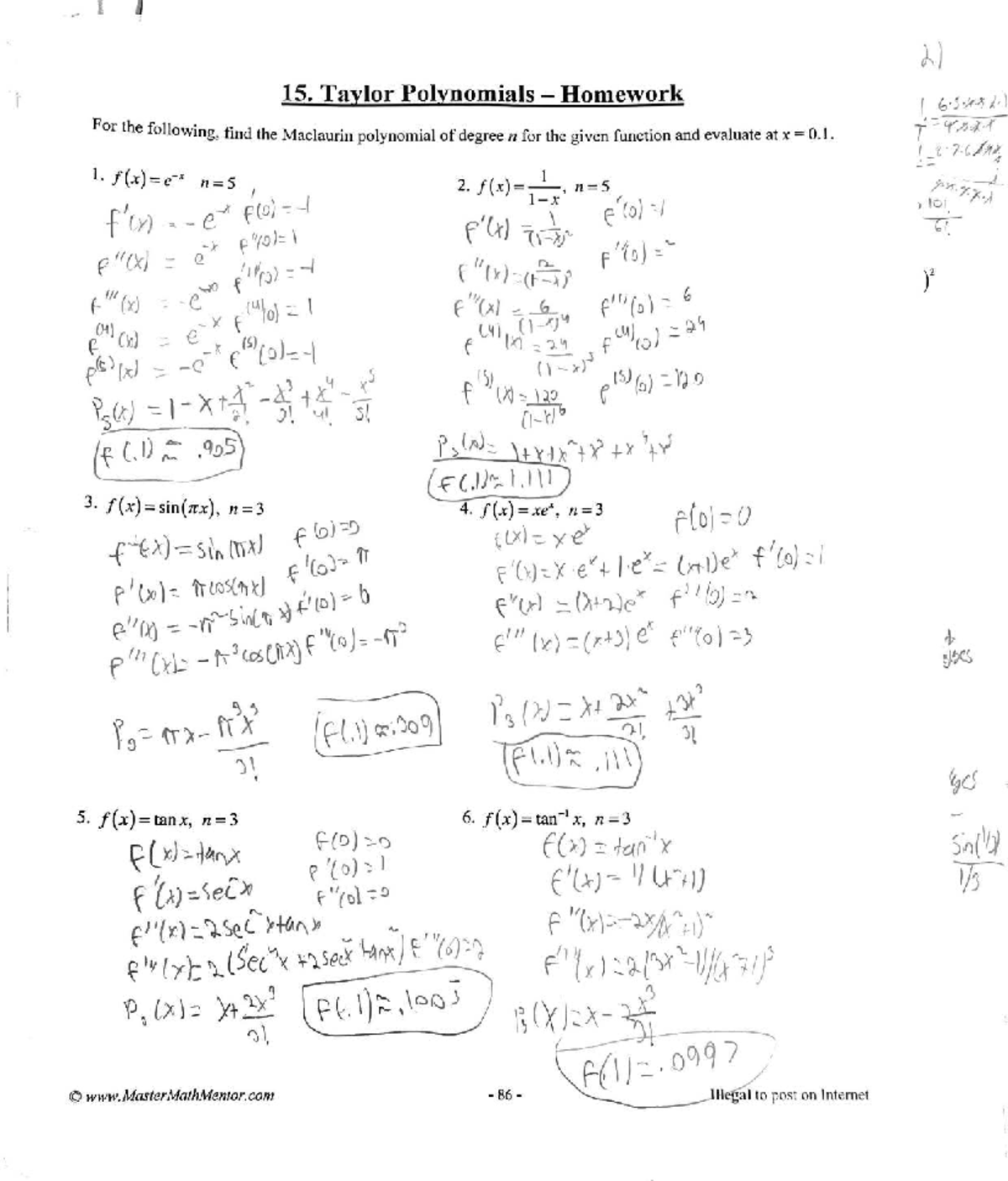 Taylor Polynomials Homework 1: Maclaurin Polynomial Practice - Studocu