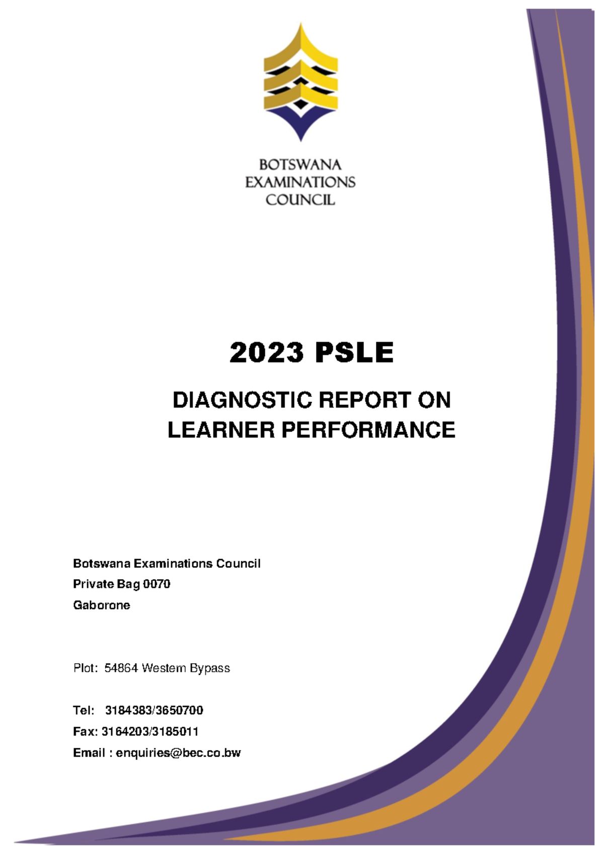 2023 PSLE Diagnostic Report on Learner Performance Evaluation - Studocu