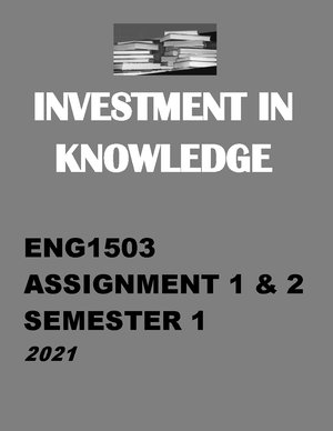 Assignment 1. ENG1503. Assignment 1. - Assignment 01 Student Number: 11955317 Student Name ...