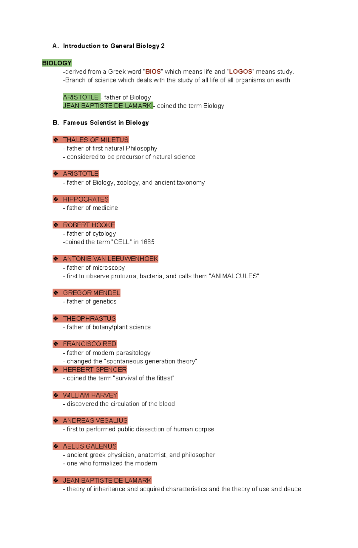 BIO 2 - General Biology 2 Study Notes on Organisms and Their ...