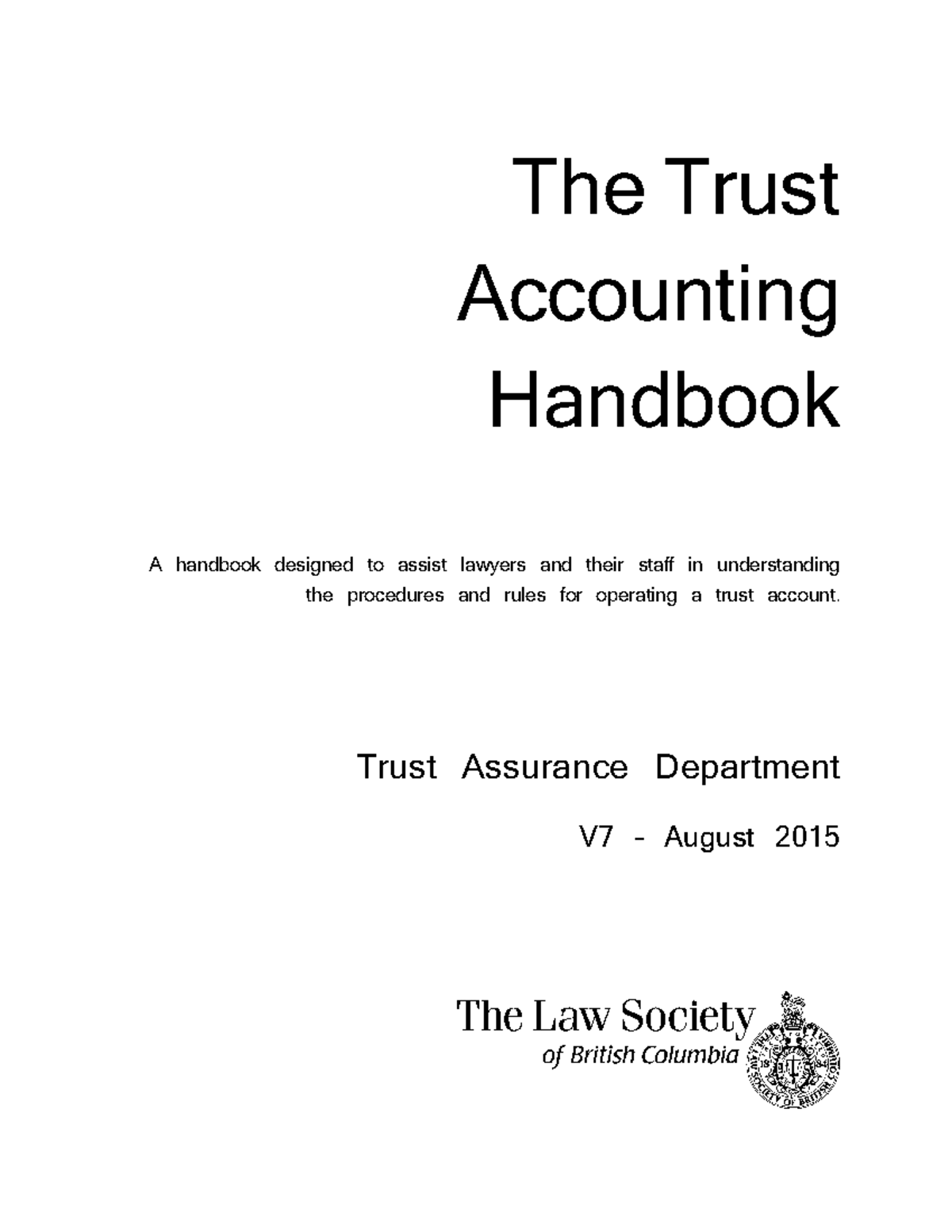 Trust Accounting Handbook: Essential Rules and Procedures for Lawyers ...