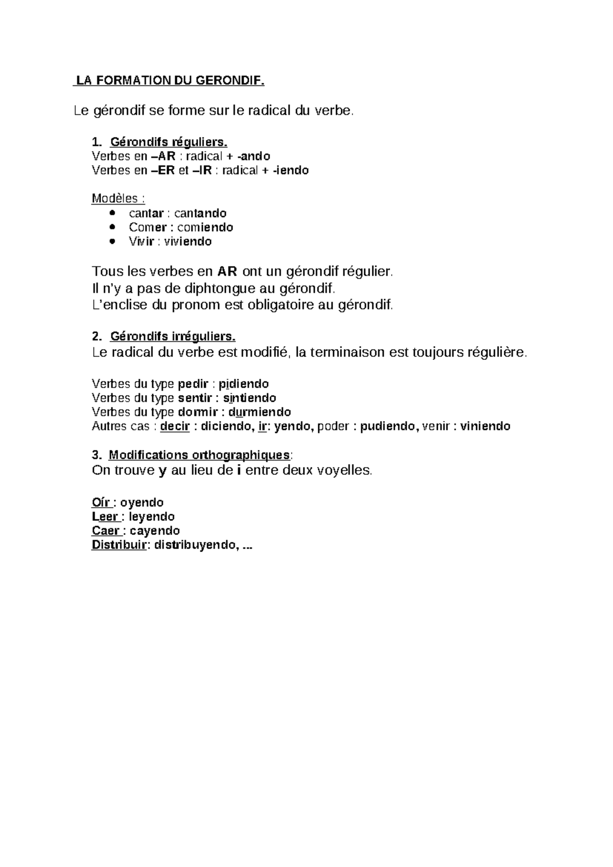 LA Formation DU Gerondif - LA FORMATION DU GERONDIF. Le gérondif se ...