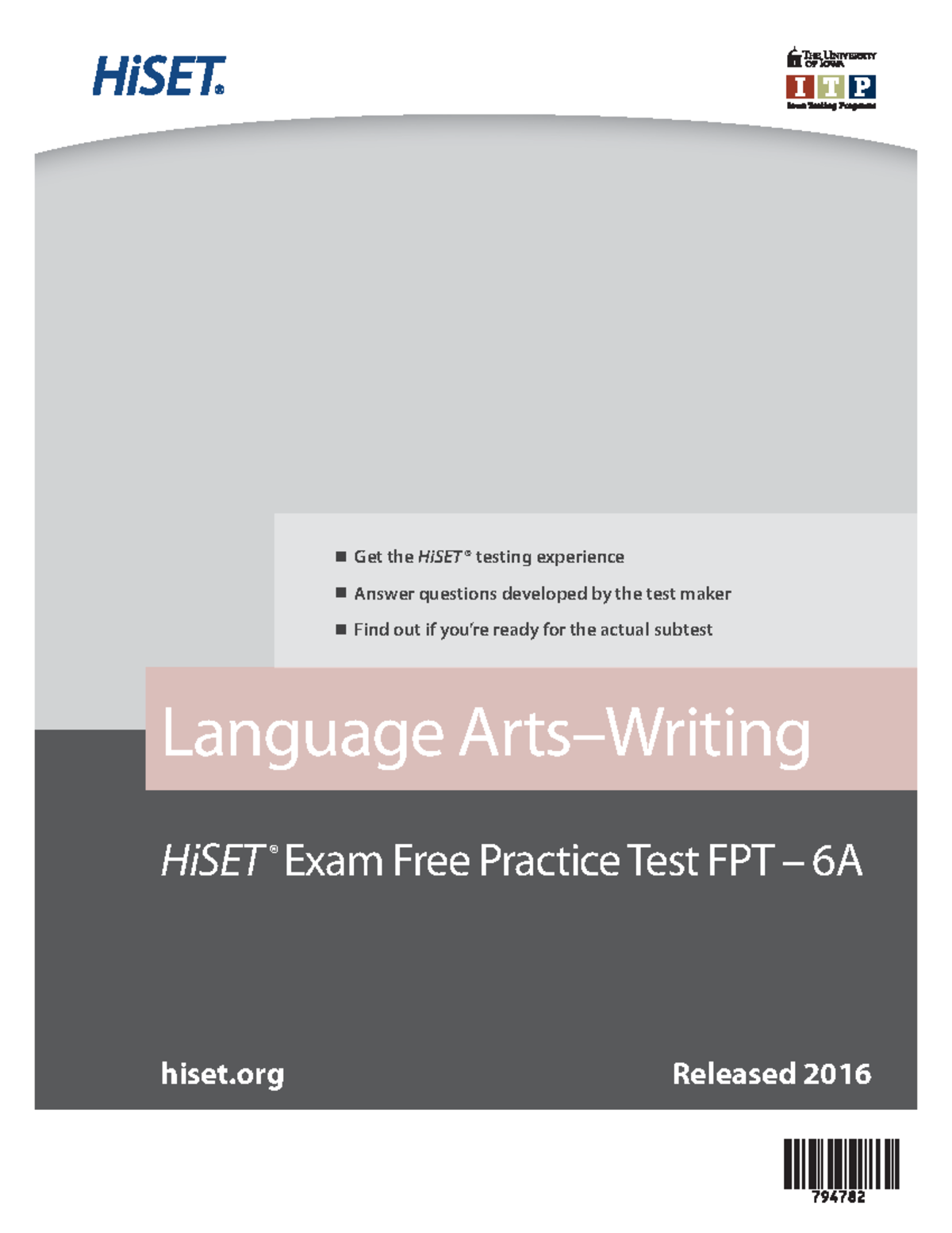 HiSET Language Arts - Writing Practice Test FPT 6A - Studocu