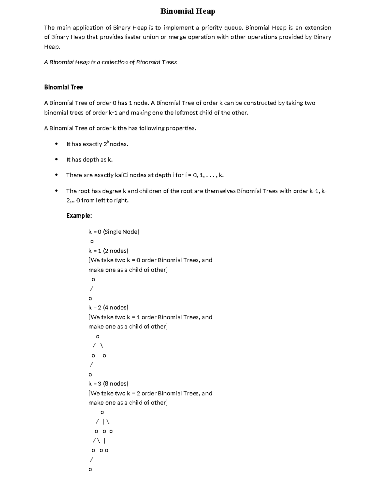 Heap Data Structures: Binomial and Fibonacci Heaps - XYZ - Studocu