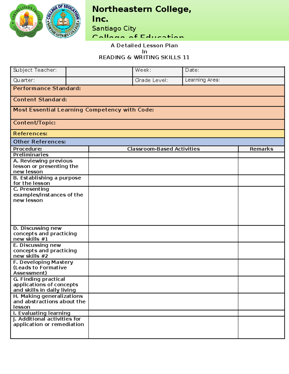 DLP- Life of Rizal: Detailed Lesson Plan for Reading & Writing Skills ...