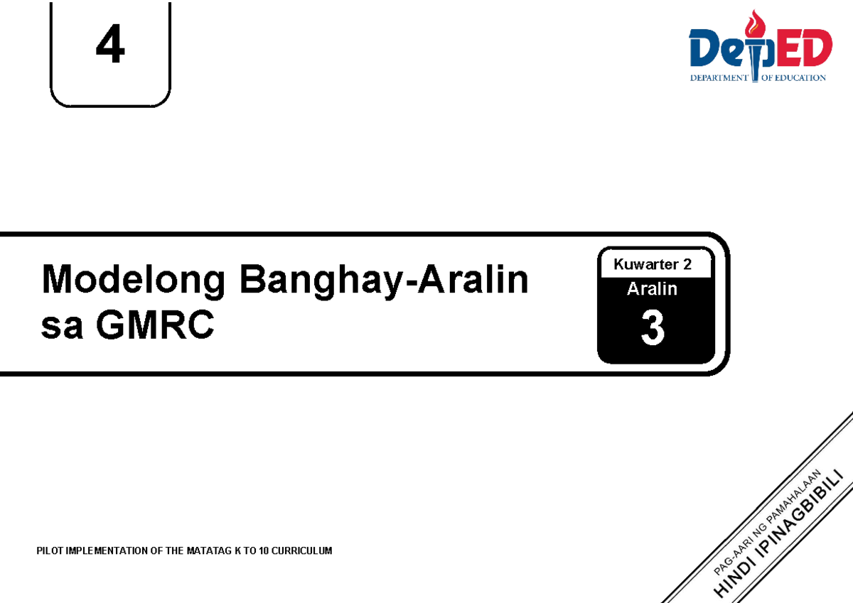 Q2 LE GMRC 4 Lesson 3: Pagtuturo ng Komunikasyon sa Pamilya - Studocu