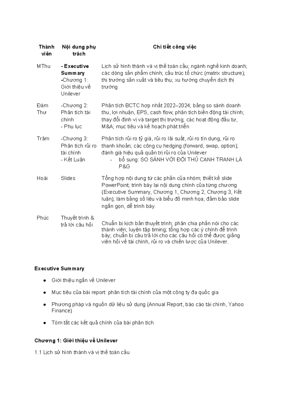 Unilever Financial Analysis Report: Executive Summary & Key Insights ...