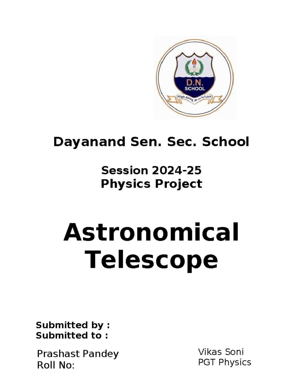 Final Project on Astronomical Telescope - Physics P2 - Studocu