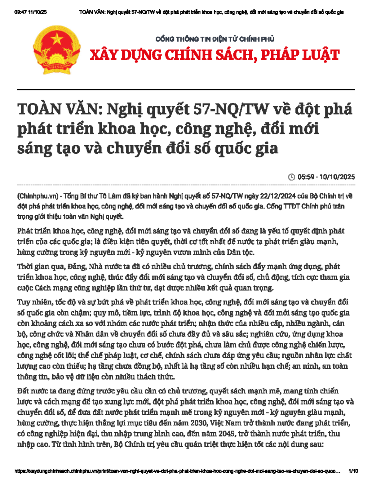 Nghị Quyết 57-NQ TW: Đột Phá Phát Triển Khoa Học, Công Nghệ và Chuyển ...