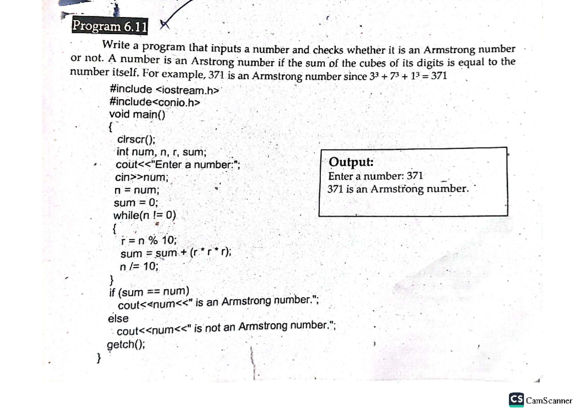 CS Fundamental Programming: Armstrong Numbers, Even Numbers, and Series - Studocu