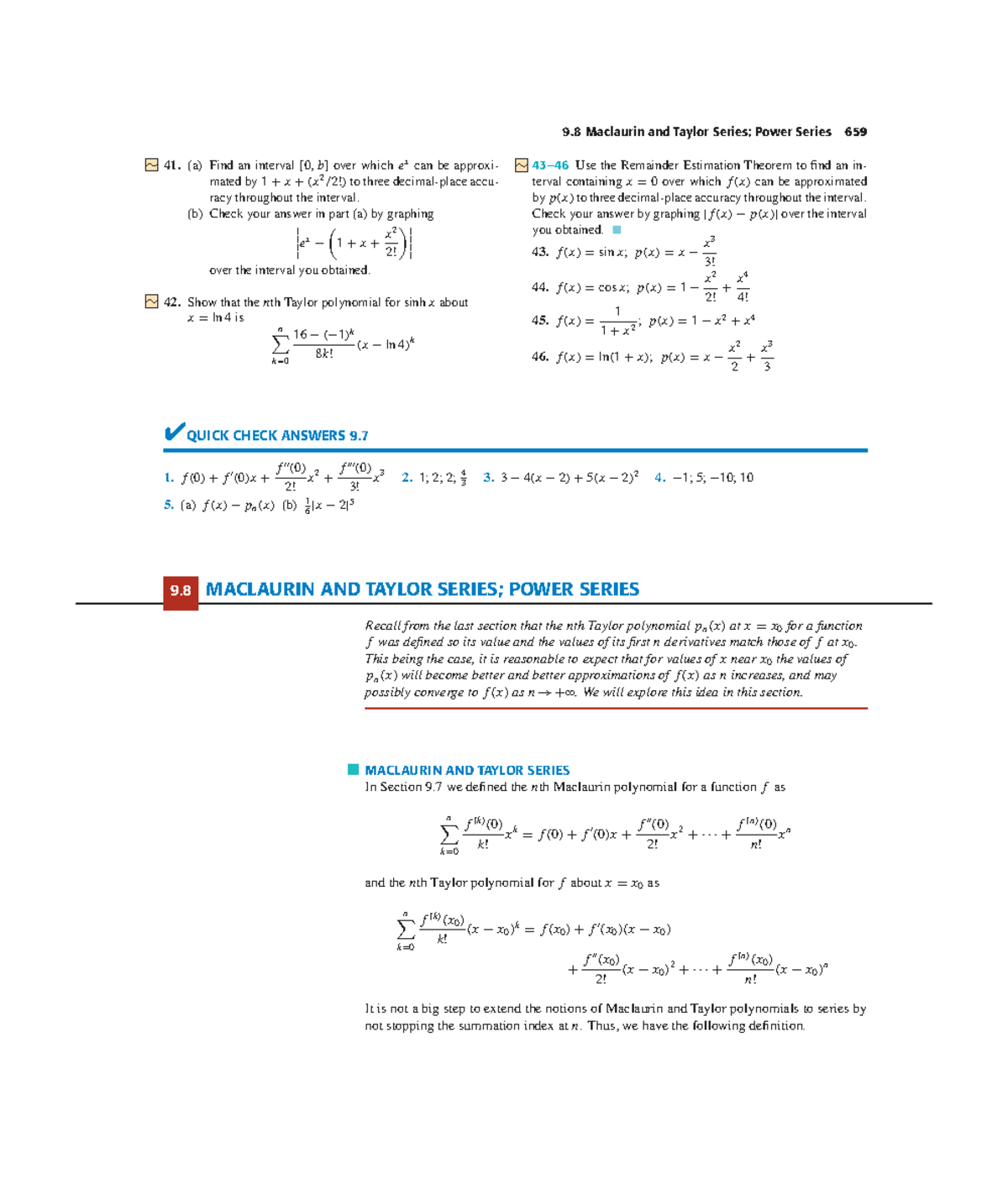 Calculus C09: Maclaurin and Taylor Power Series Notes - Studocu