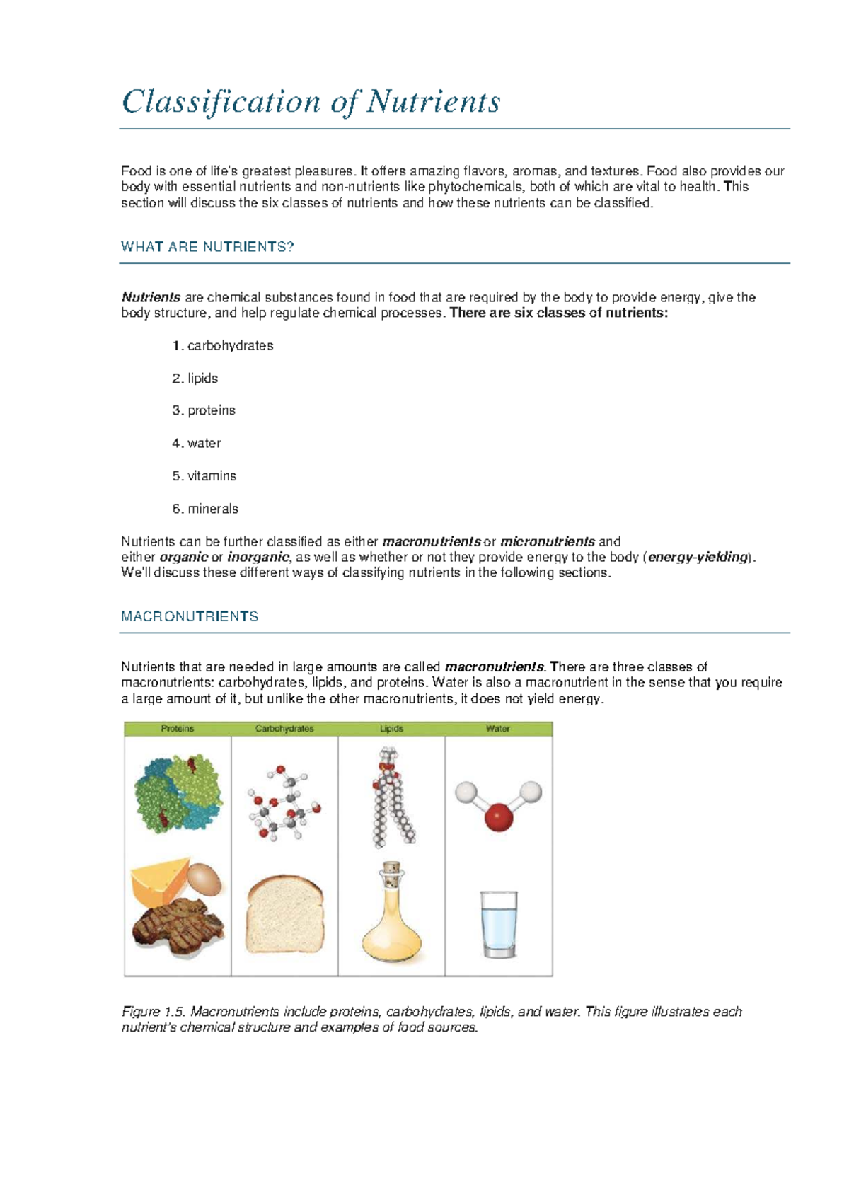 Nutritional Science: Classification of Macronutrients & Micronutrients ...