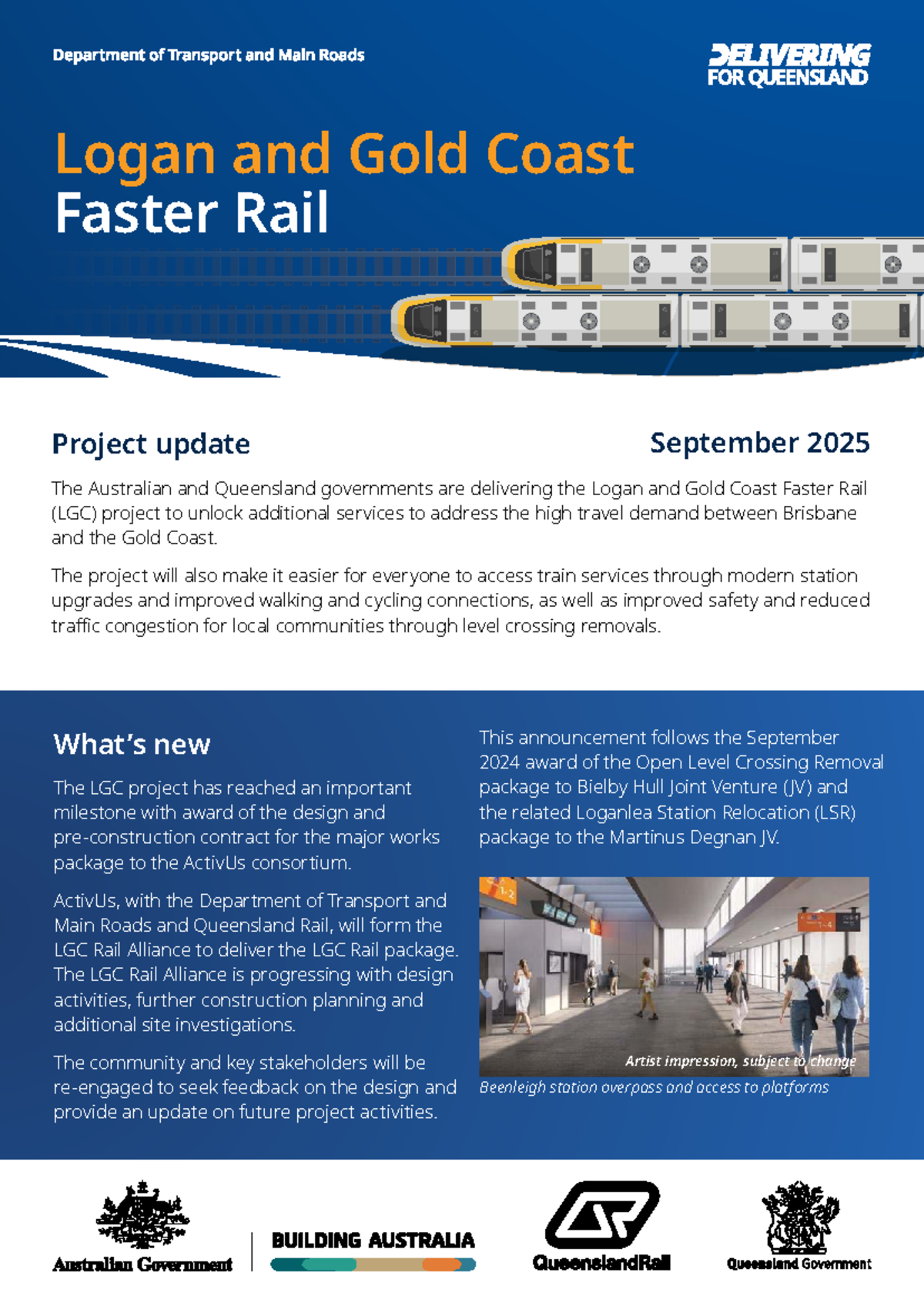 Logan and Gold Coast Faster Rail Project Update - Sept 2025 - Studocu