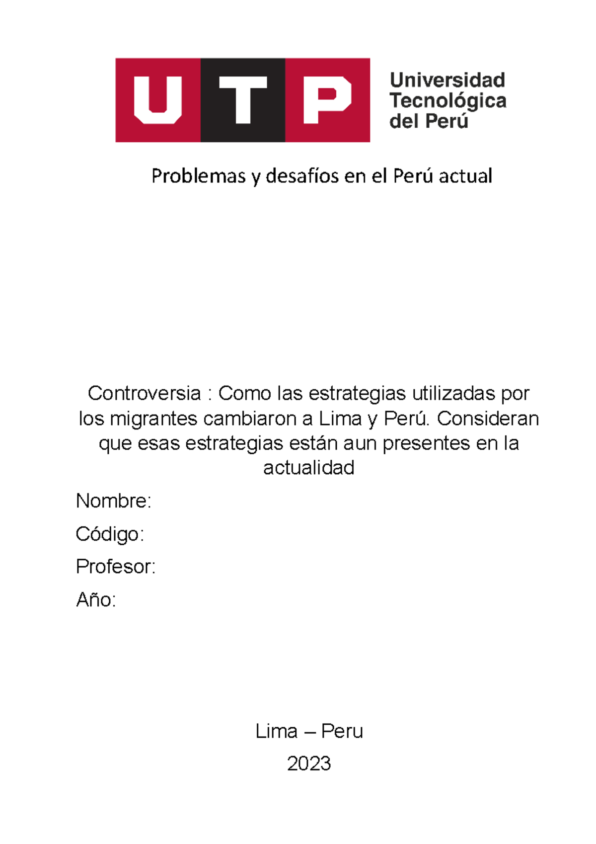 Problemas y desafios - ertret - Problemas y desafíos en el Perú actual ...