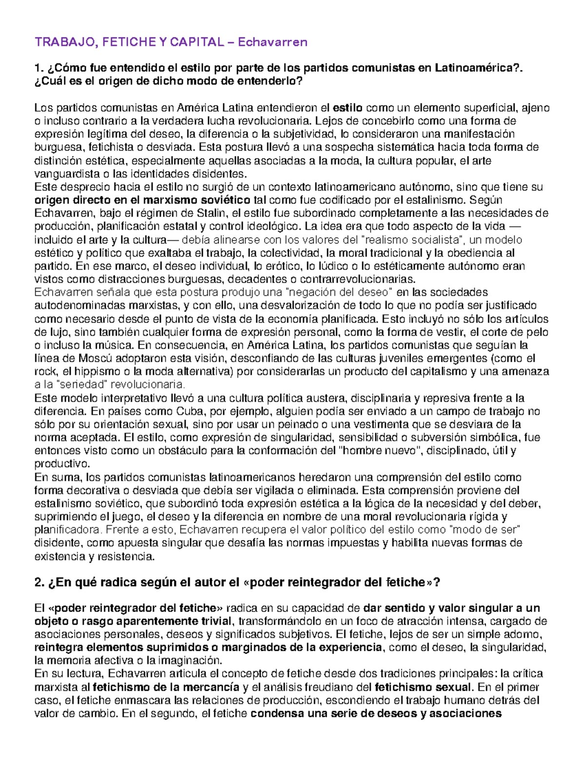 Resumen de "Trabajo, Fetiche y Capital" y "La Sociedad del Consumo ...