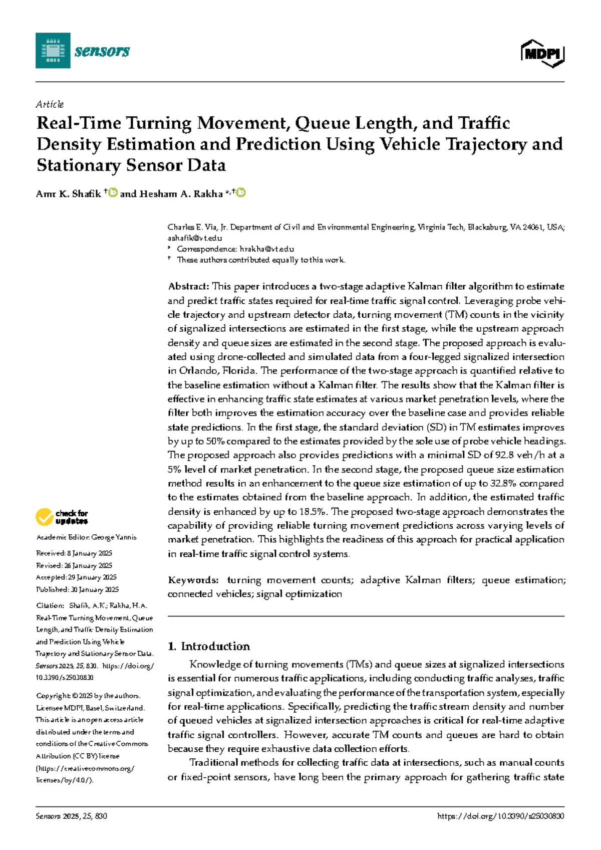 Adaptive Kalman Filter for Traffic State Estimation: TMs, Queues, and ...