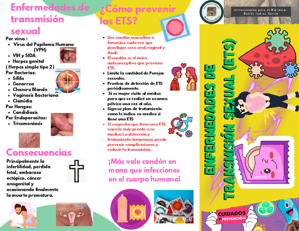 Enfermedades de Transmisión Sexual (ETS) - Tríptico Informativo - Studocu