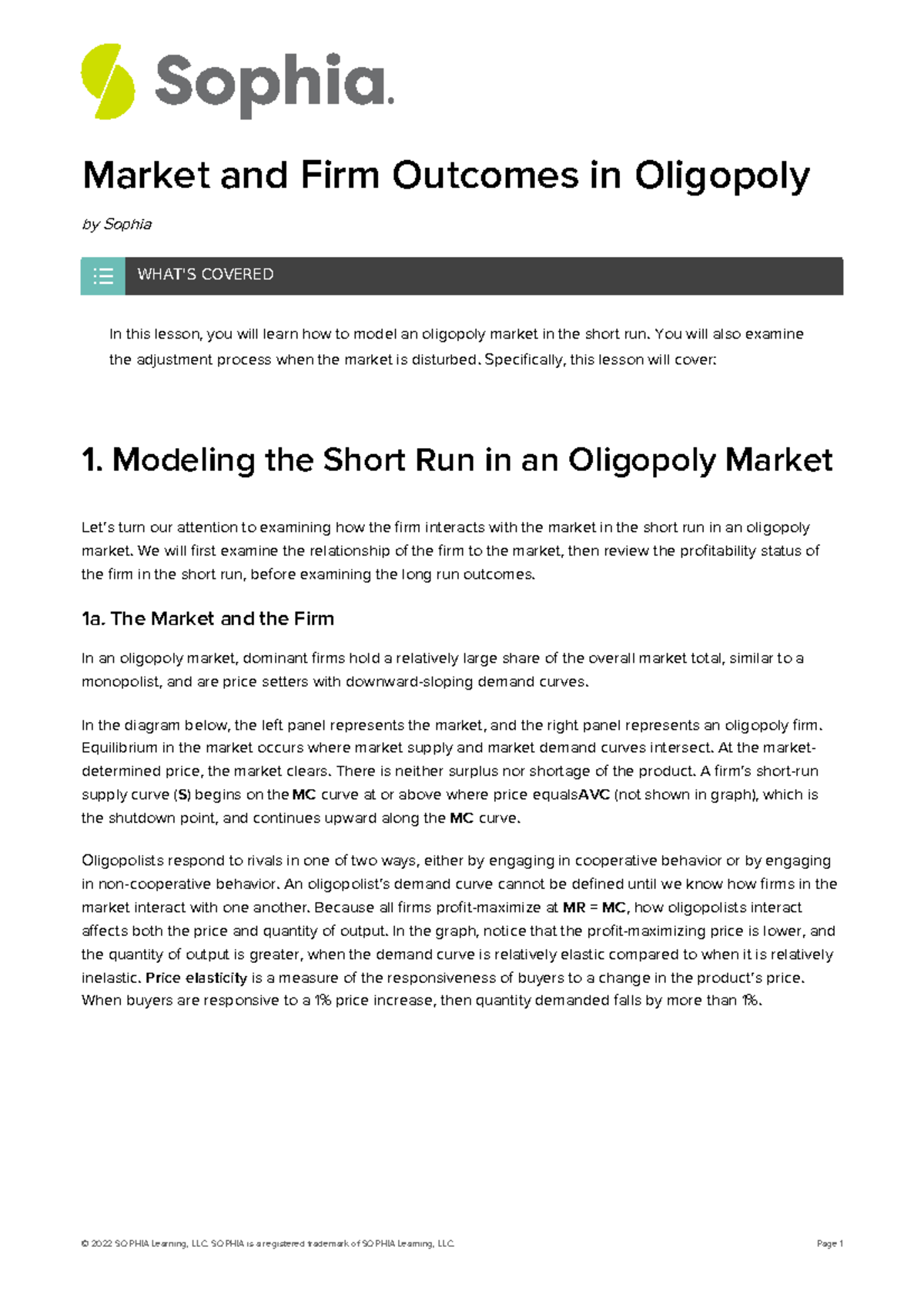 Oligopoly Market Outcomes and Firm Behavior: A Comprehensive Overview ...