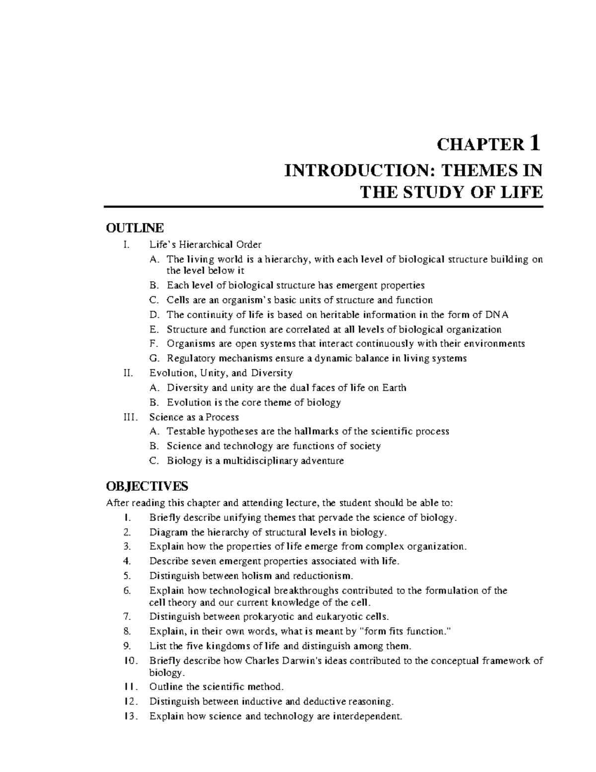 SBIO011 Notes chapters 1- 14 - CHAPTER 1 INTRODUCTION: THEMES IN THE ...