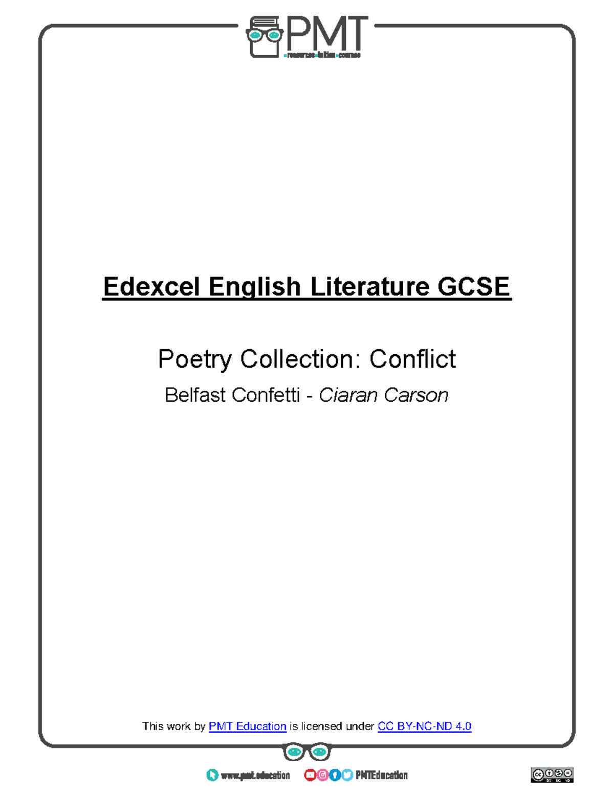 Belfast Confetti Analysis - Ciaran Carson - Edexcel English Literature ...