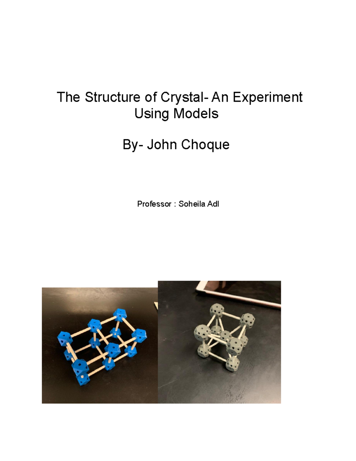 Crystal Structure Analysis - Lab Report for Chem 101 - Studocu