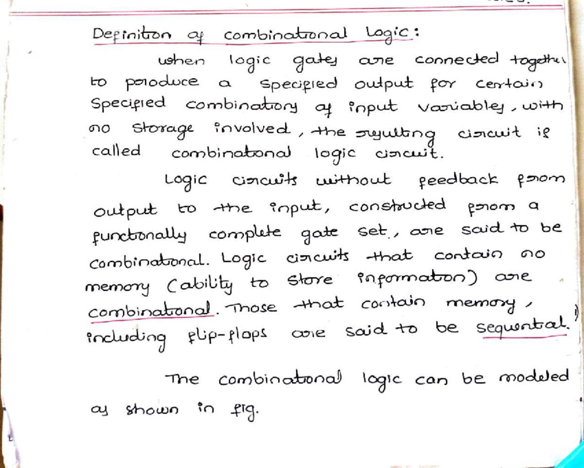 DDCO 2: Combinational Logic Circuits and Design Principles - Studocu