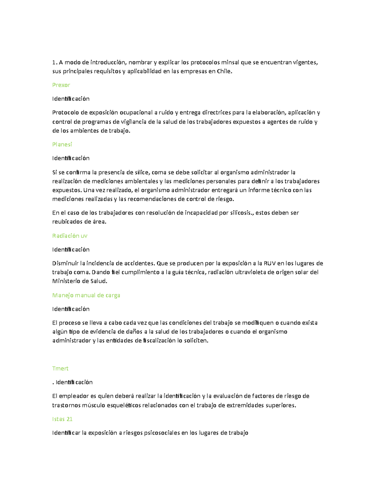 Respuestas tarea 6 - trabajo semana 6 aplicación de protocolos minsal - A modo de introducción ...