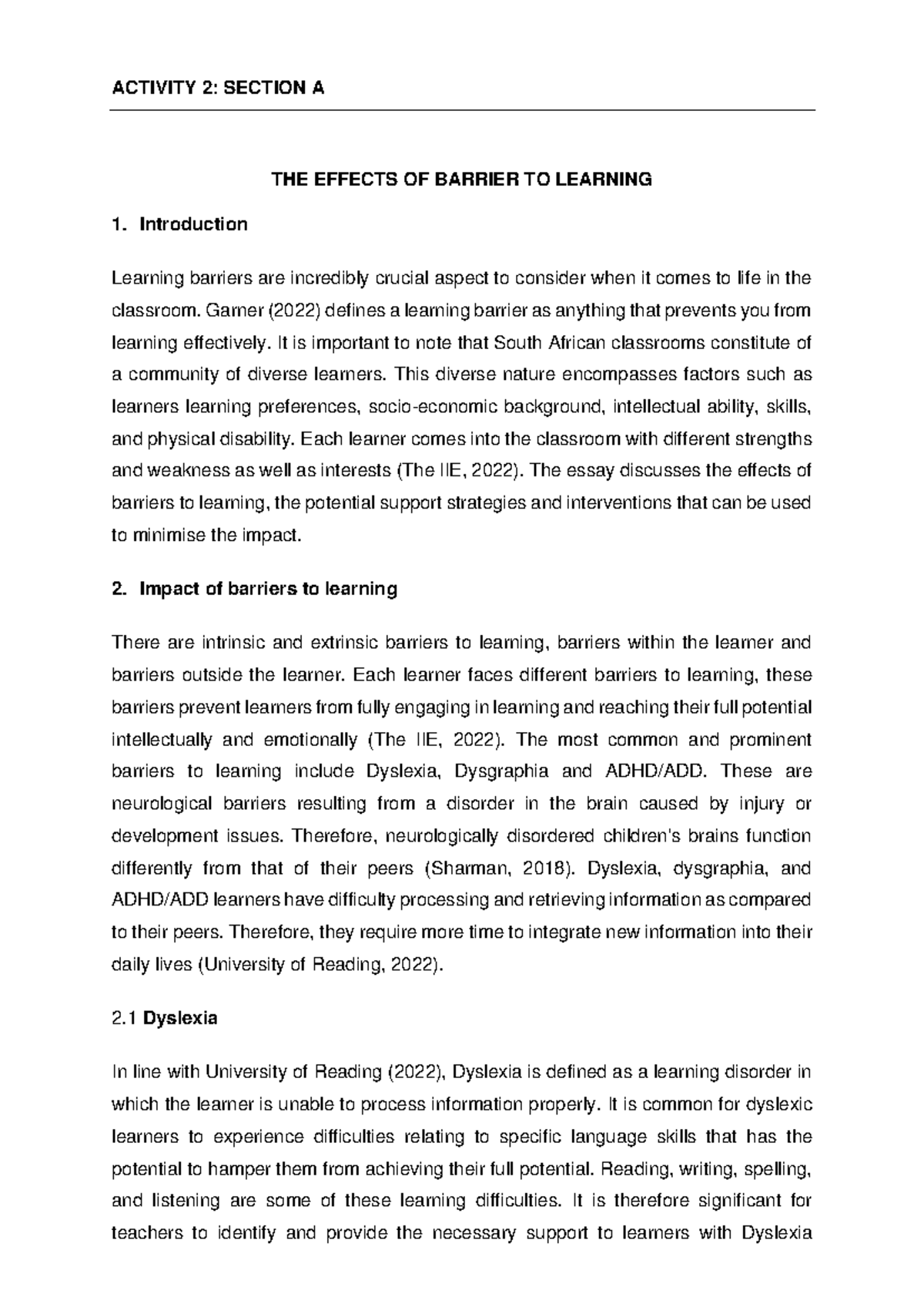 Understanding Barriers to Learning: Impacts and Strategies for Support ...