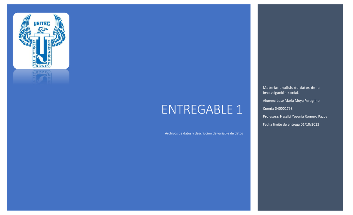 Entregable 1: Análisis de Datos en Investigación Social - José Moya - Studocu