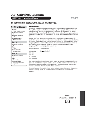 AP Calc AB 2015 Practice Exam - AP ® Calculus AB Practice Exam From the ...