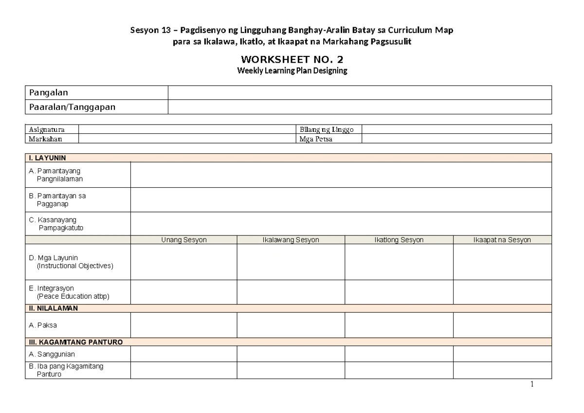 CURRICULUM MAP: ARALING PANLIPUNAN 8 - KOLONYALISMO AT INTERAKSYON ...