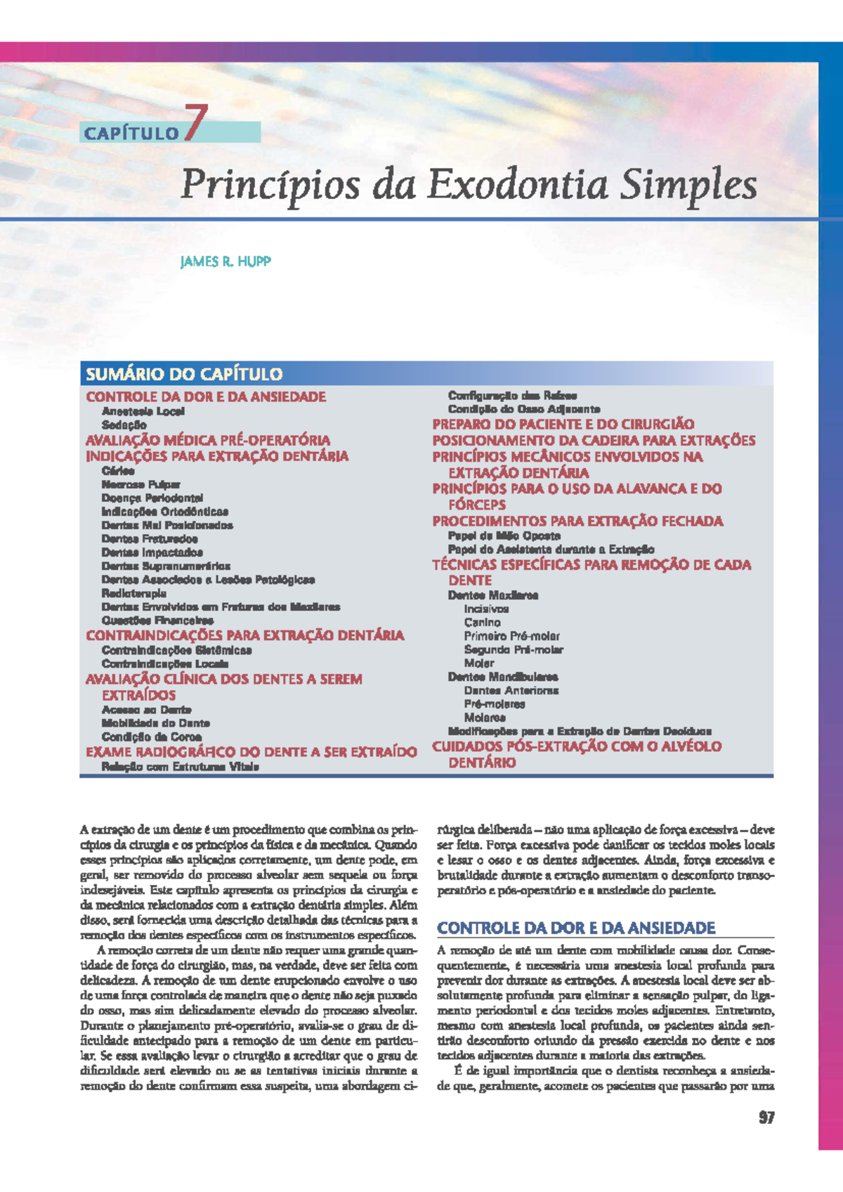 Princípios de Exodontia Simples - Capítulo 7 (Hupp) - Studocu