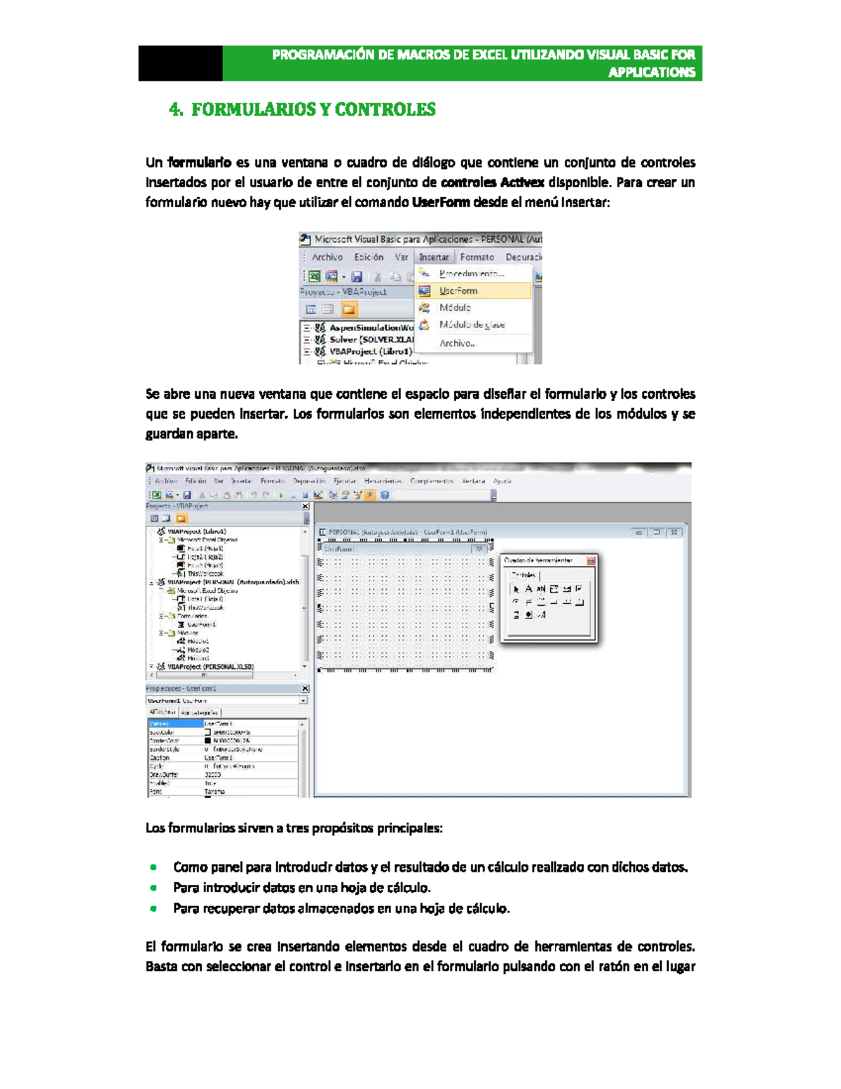 Formularios y Controles en VBA para Excel: Guía Completa - Studocu