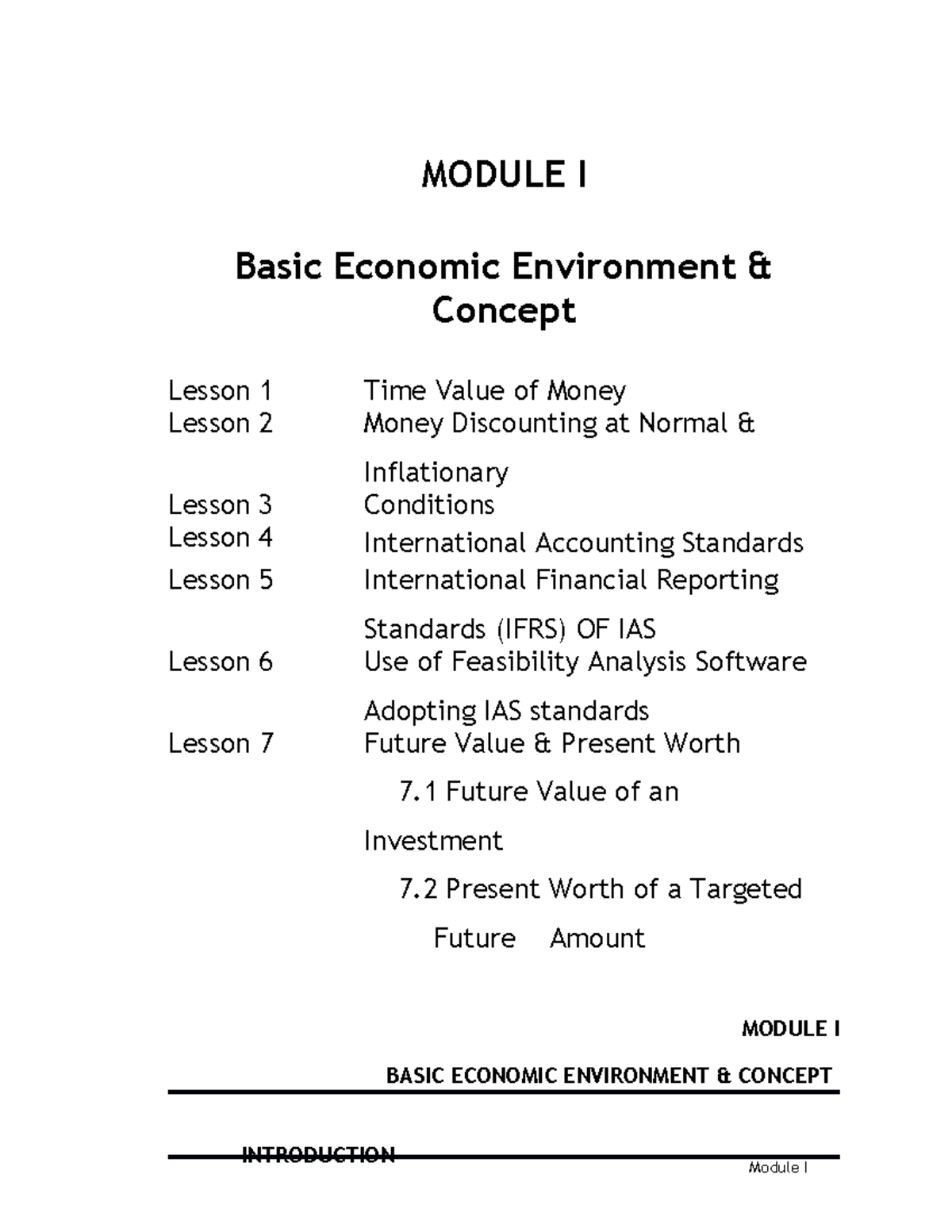 Module I: Economic Concepts in Agricultural Engineering (ENG ECON 101 ...
