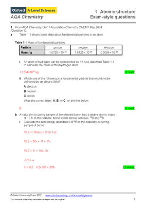 Gp 2 Exam style questions - AQA Chemistry Exam-style questions © Oxford ...