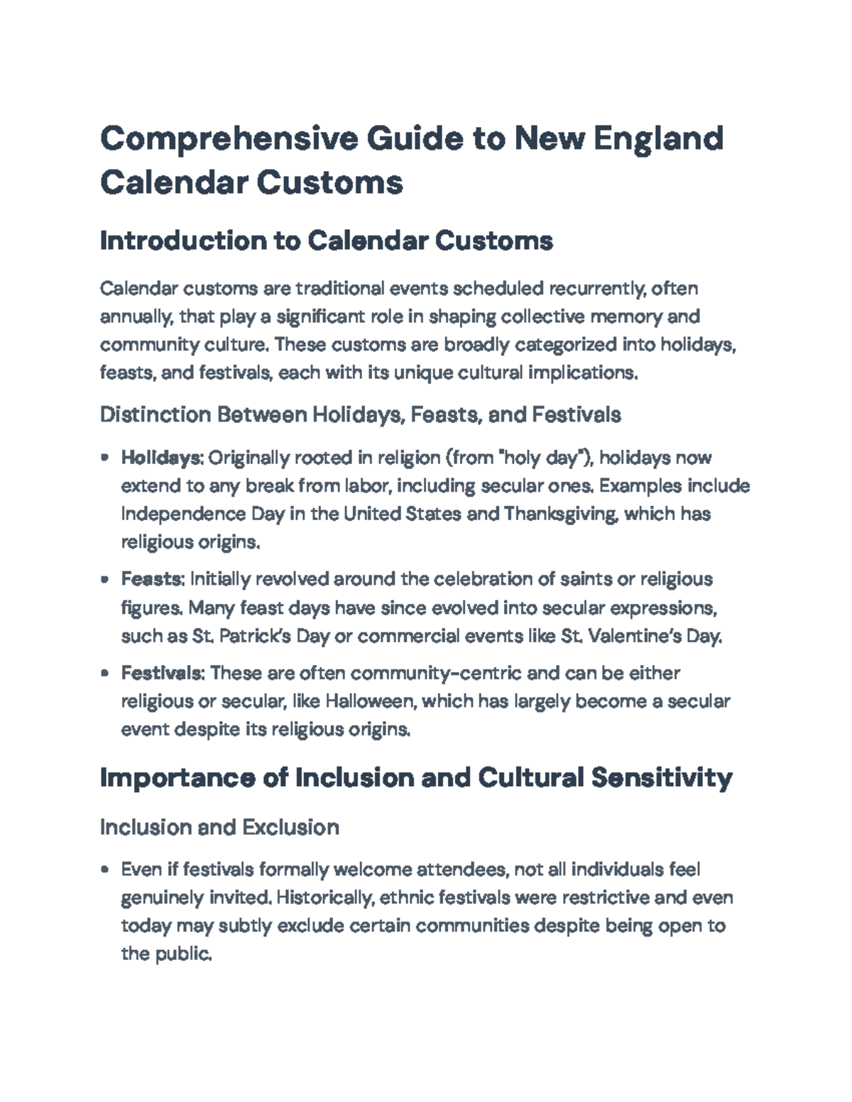 Comprehensive Guide to Calendar Customs in New England: Cultural ...