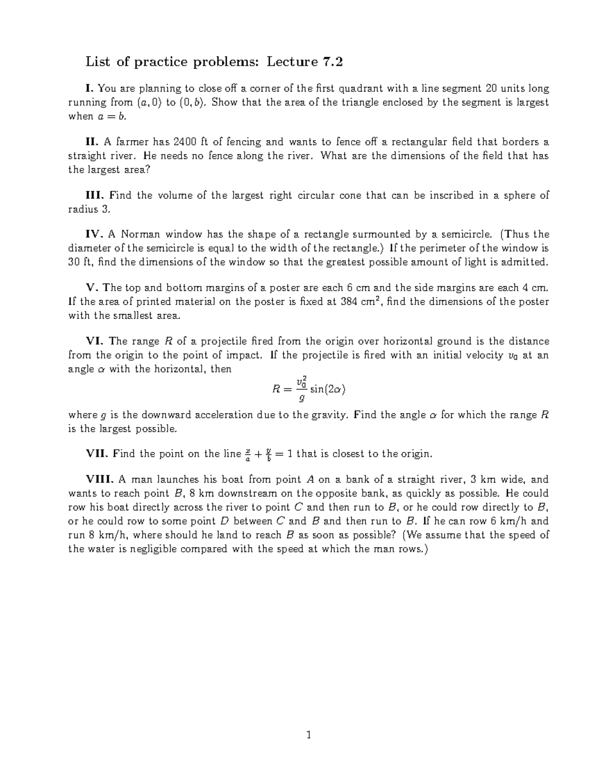Practice Problems: Lecture 7 - Optimization Techniques - Studocu