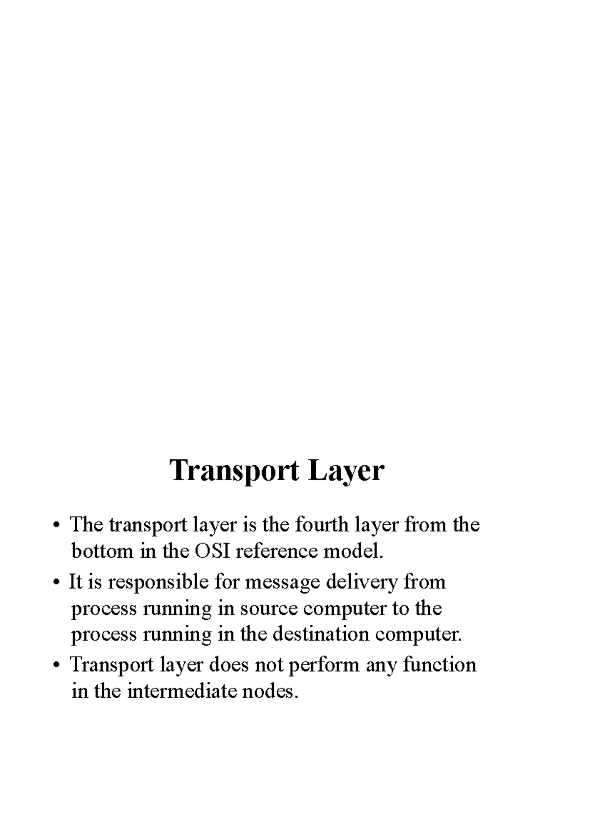 Transport Layer Overview: Key Functions and Protocols (Cn Module 4 ...