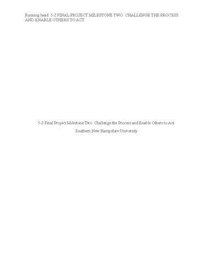 [Solved] Define Challenge the Process in the 5 leadership practices as ...