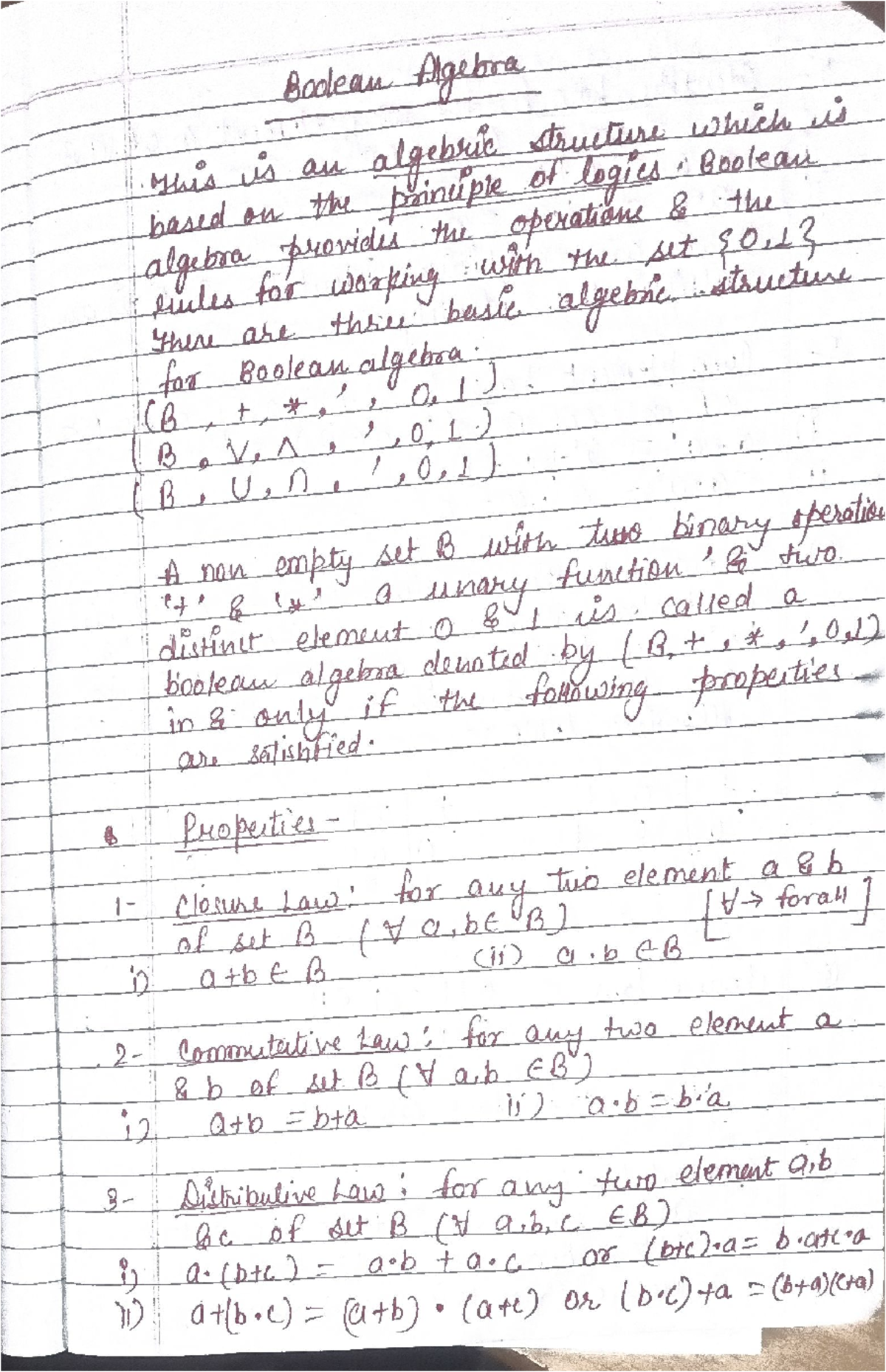 BODEAN 50.13: Boolean Algebra Principles and Properties Notes - Studocu