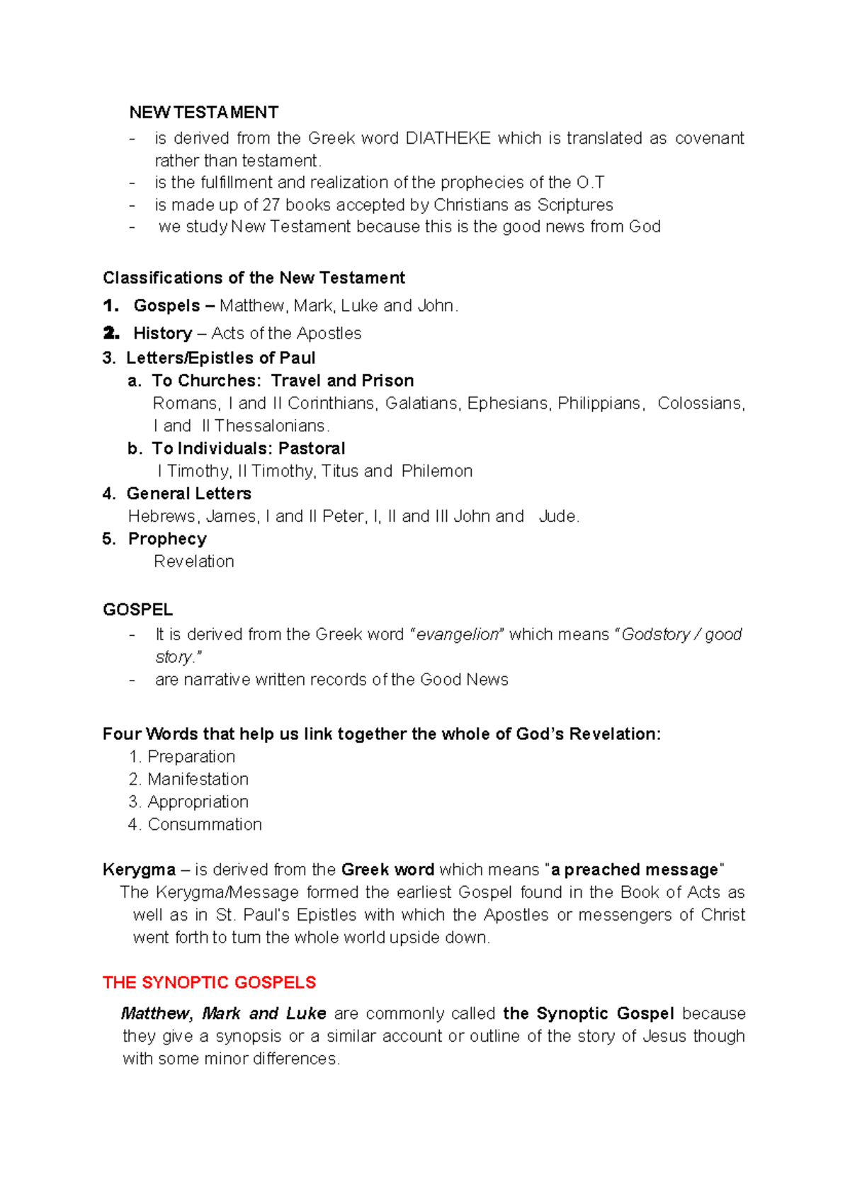 CED-2-Reviewer - This is summary - NEW TESTAMENT is derived from the ...