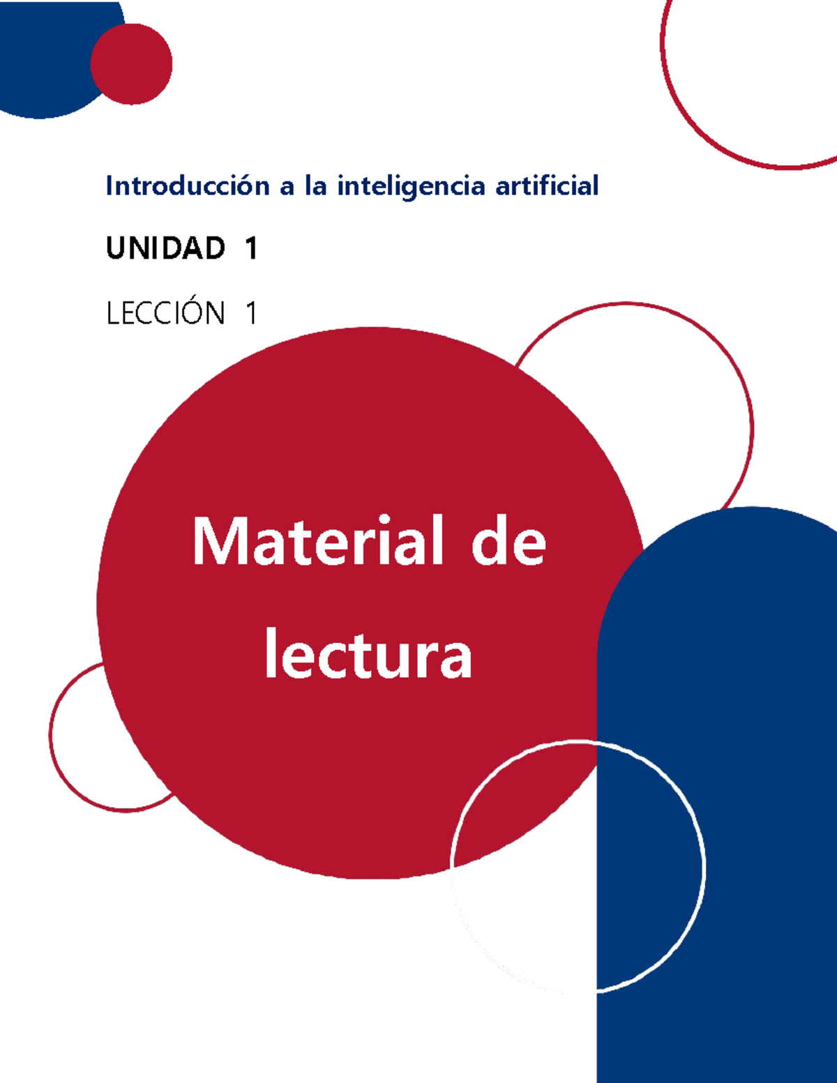U1-1 Intro a la inteligencia artificial - Introducción a la inteligencia artificial UNIDAD 1 ...