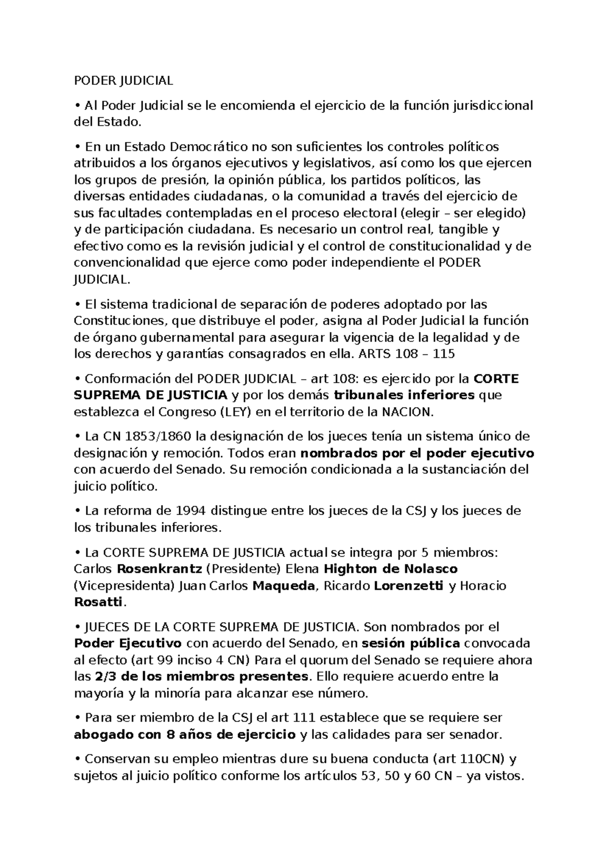 Poder Judicial: Primer y Segundo Parcial (POD 101) - Studocu