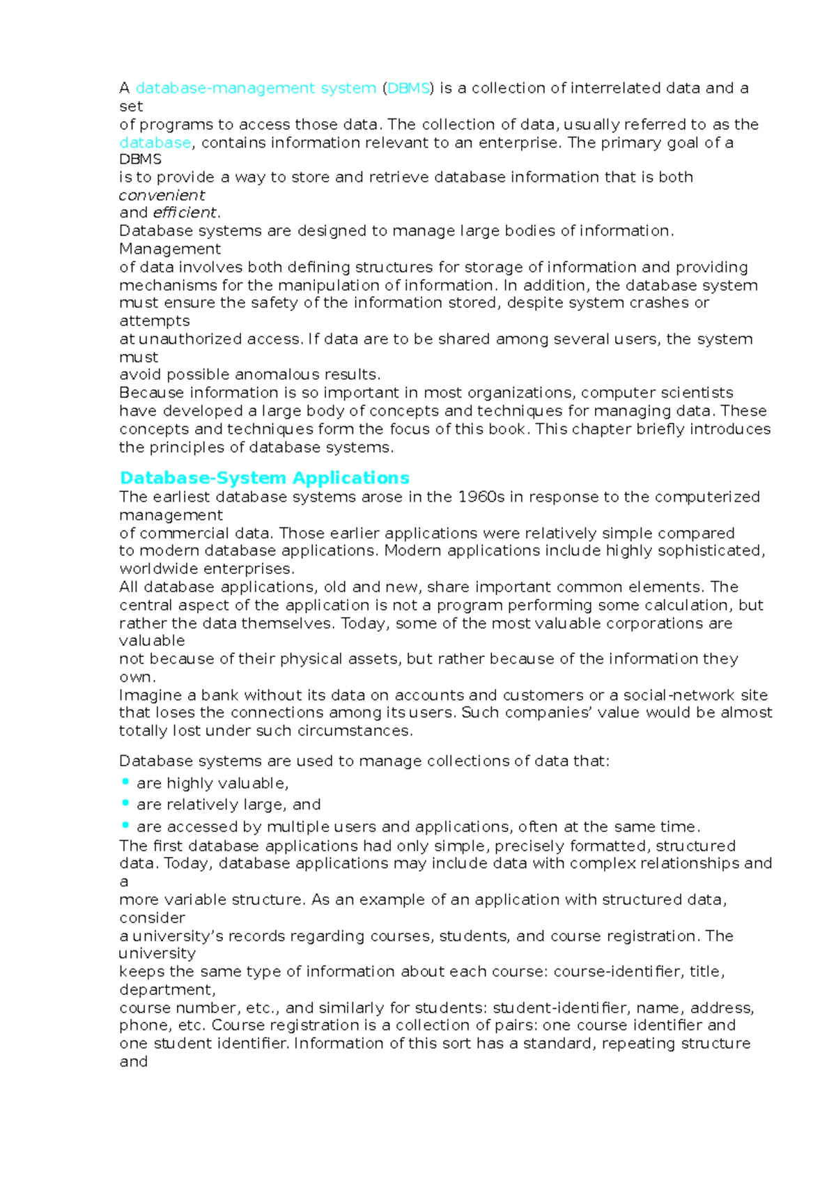 Dbms Dbms A Database Management System Dbms Is A Collection Of
