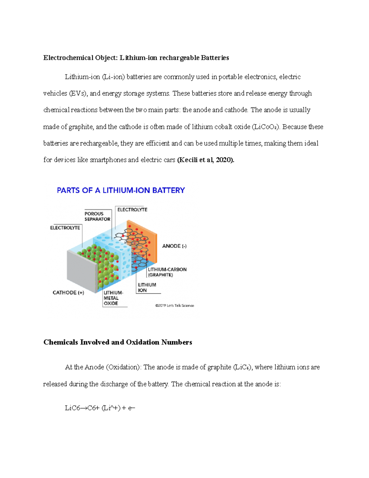SCH4U 4.5 Electrochemical Study: Lithium-Ion Batteries Overview - Studocu
