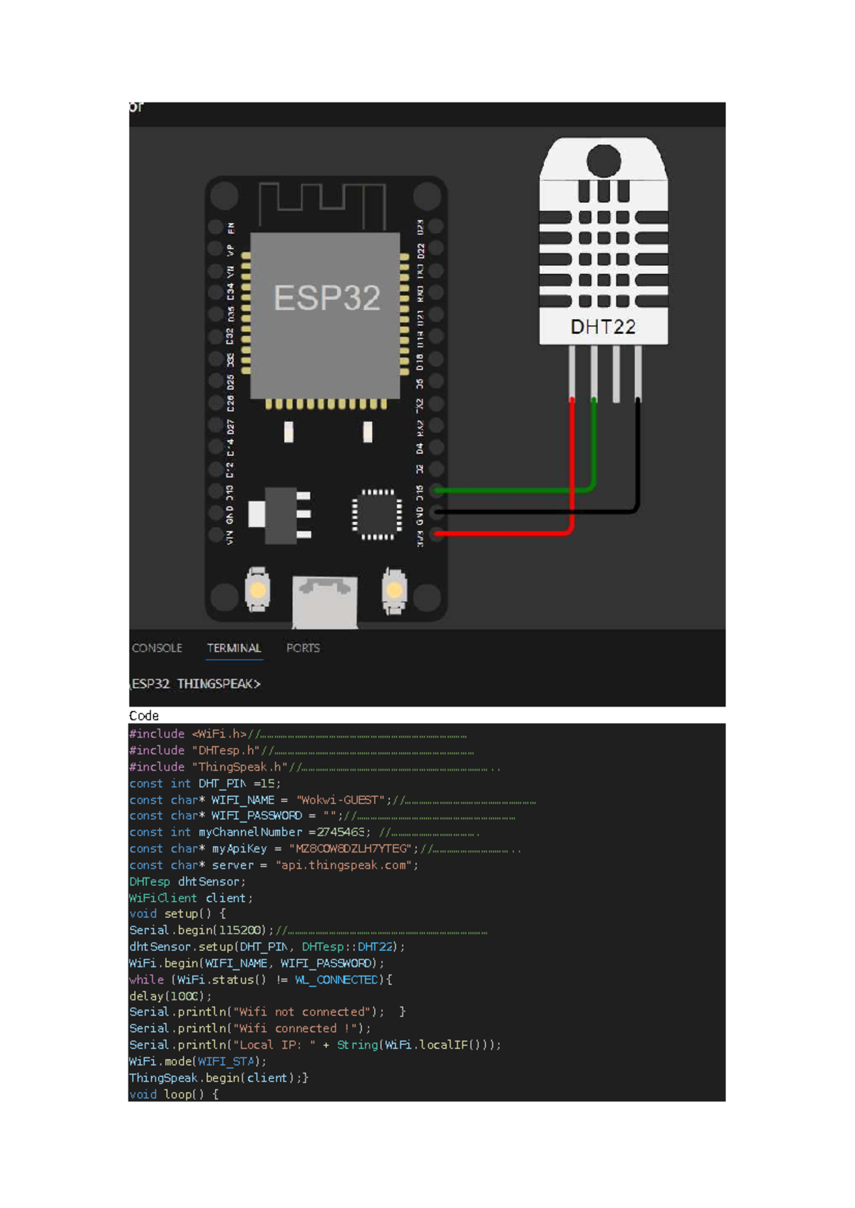 ESP32 Thingspeak - EPS - Code #include - Studocu