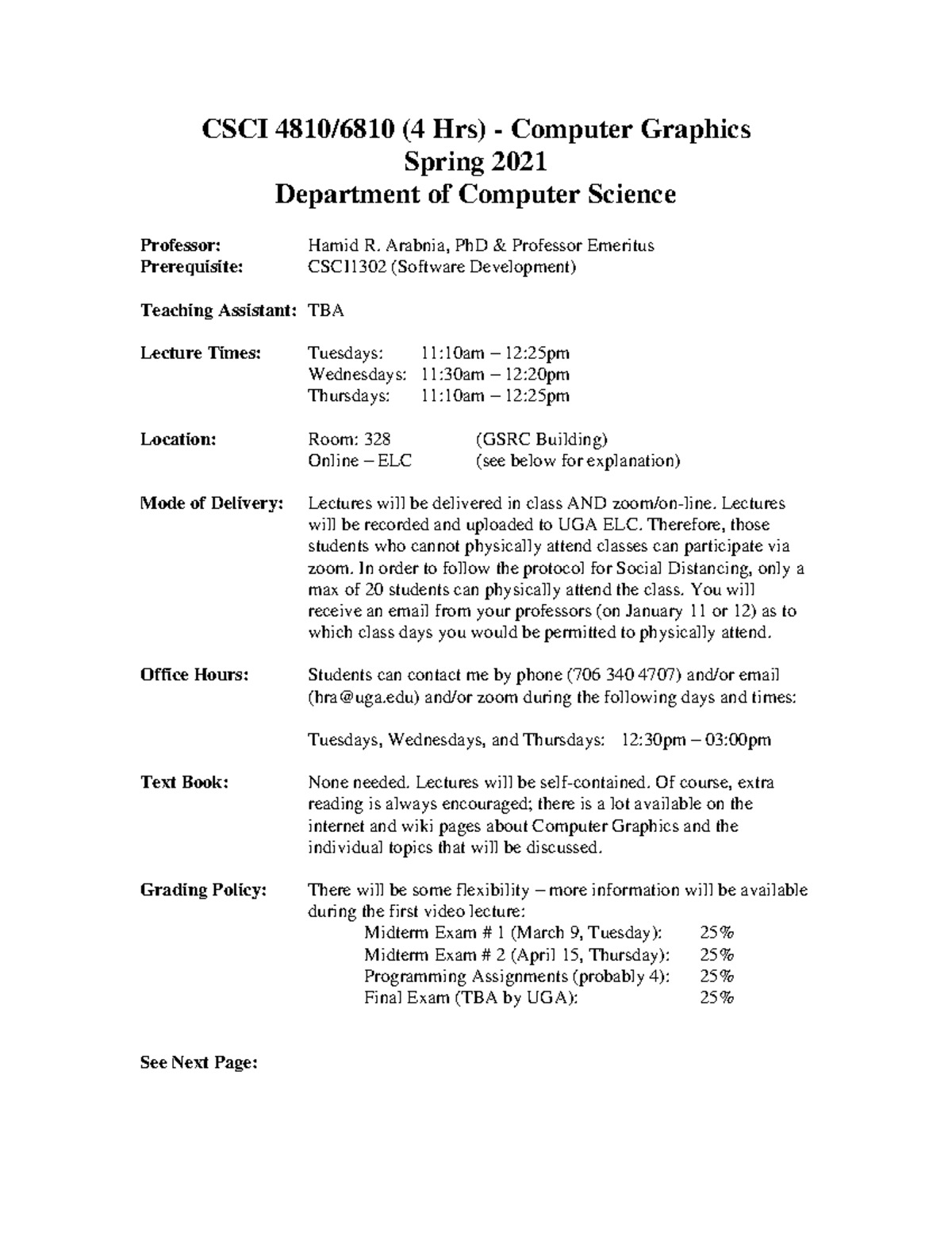 CSCI 4810 Spring 2021 Lecture Notes: Computer Graphics Overview - Studocu