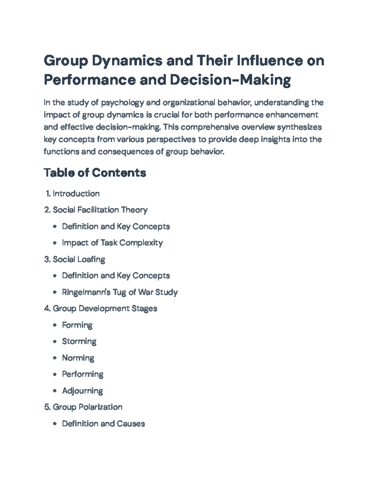 Understanding Group Dynamics: Theories & Applications in Performance ...